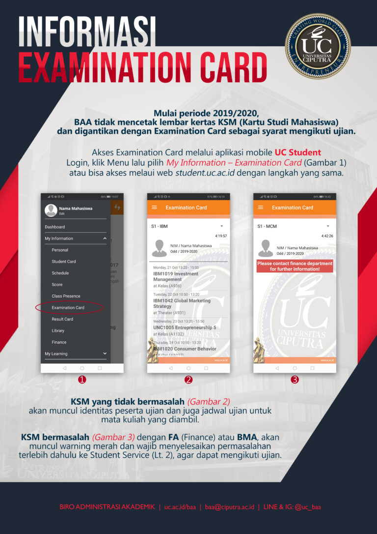 Informasi Digital Student Card dan Examination Card - Universitas Ciputra