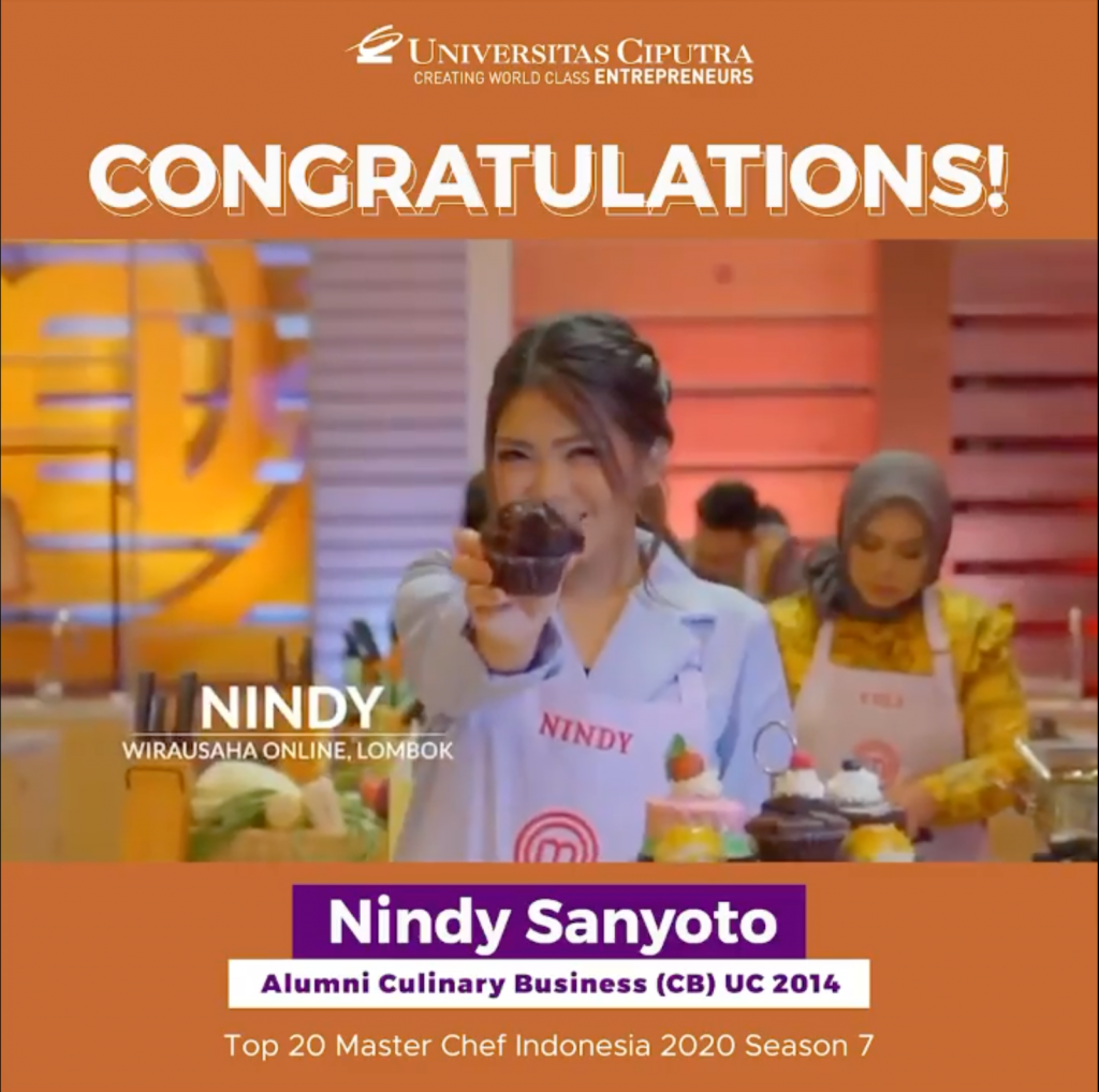 Nindy Sanyoto, Top 3 Master Chef Indonesia Season 7 - Universitas Ciputra