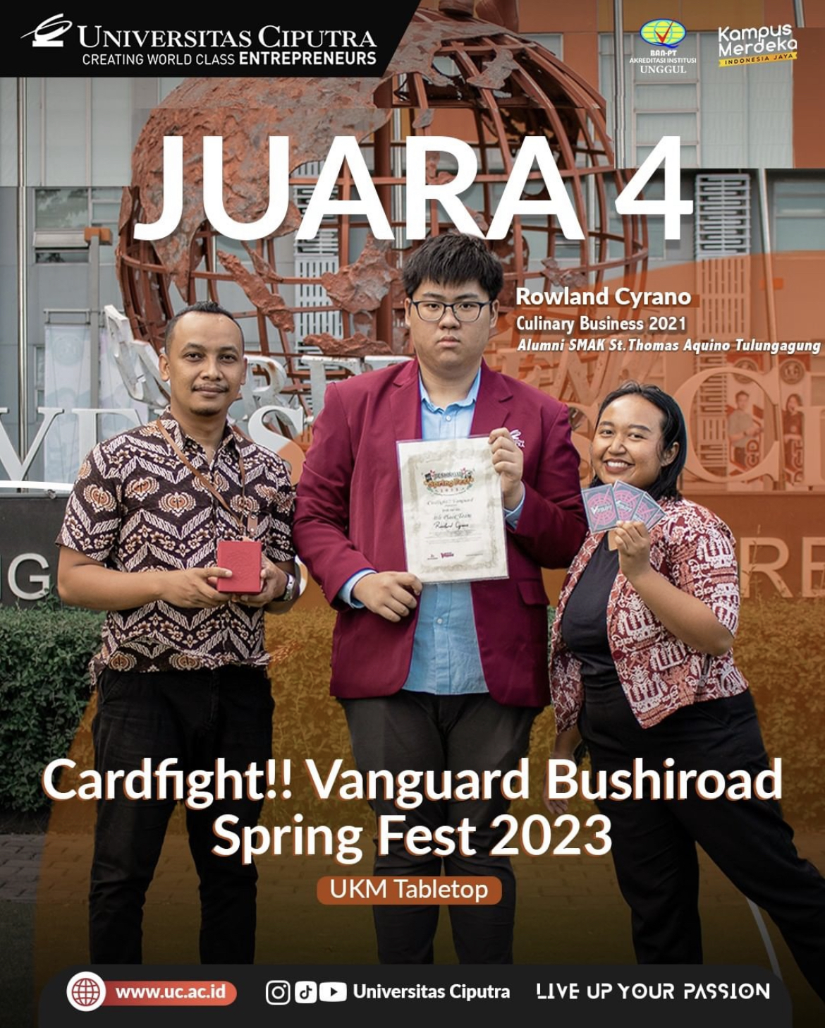 Juara 4 Cardfight Vanguard Bushiroad Spring Fest 2023 - Universitas Ciputra