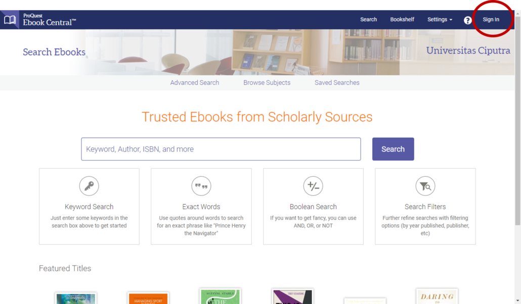 Koleksi E-book Proquest UC Library - Library