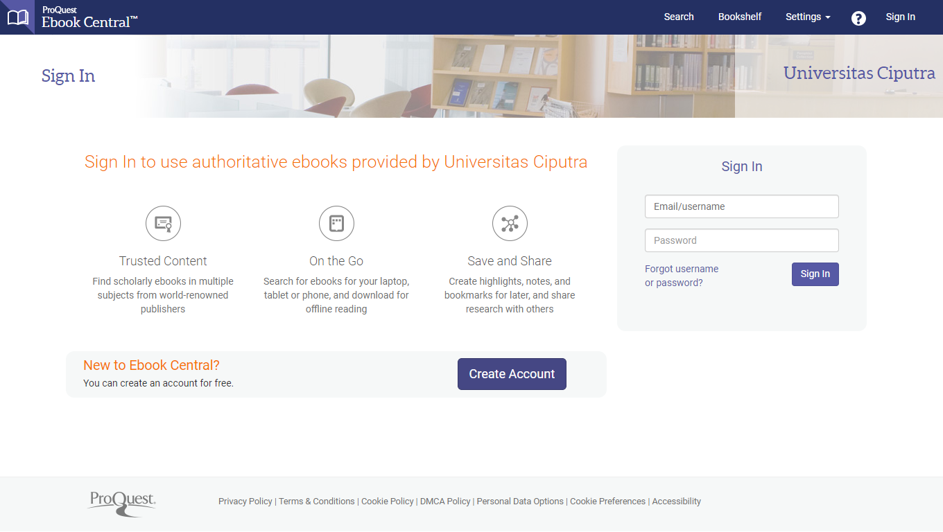 Koleksi E-book Proquest UC Library - Library