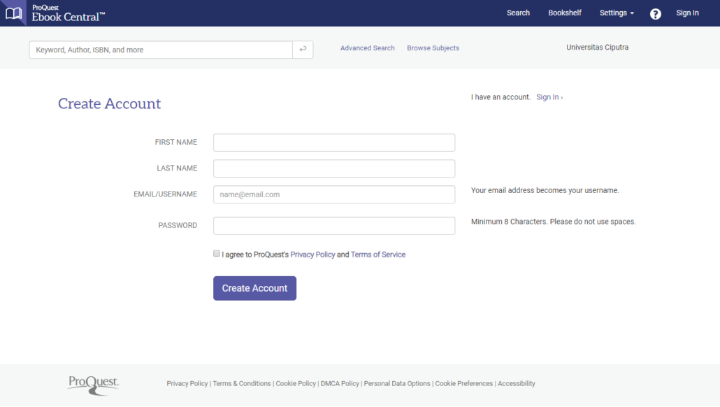 Koleksi E-book Proquest UC Library - Library