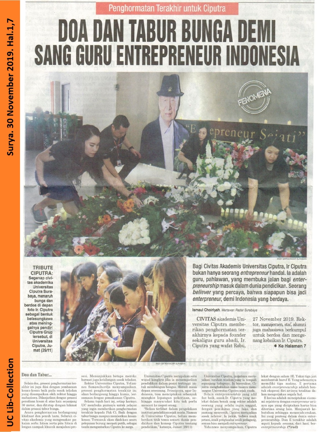 Penghormatan Terakhir Untuk Ciputra_Doa Dan Tabur Bunga Demi Sang Guru ...