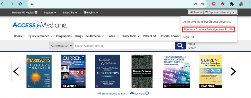 Akses Ebook McGraw Hill - Access Medicine - Library