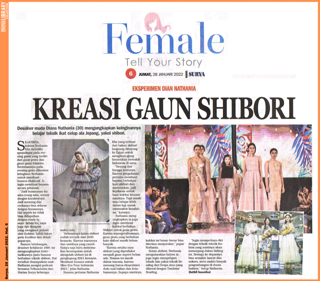Eksperimen Dian Nathania. Surya. 28 Januari 2022. Hal. 6 - Library