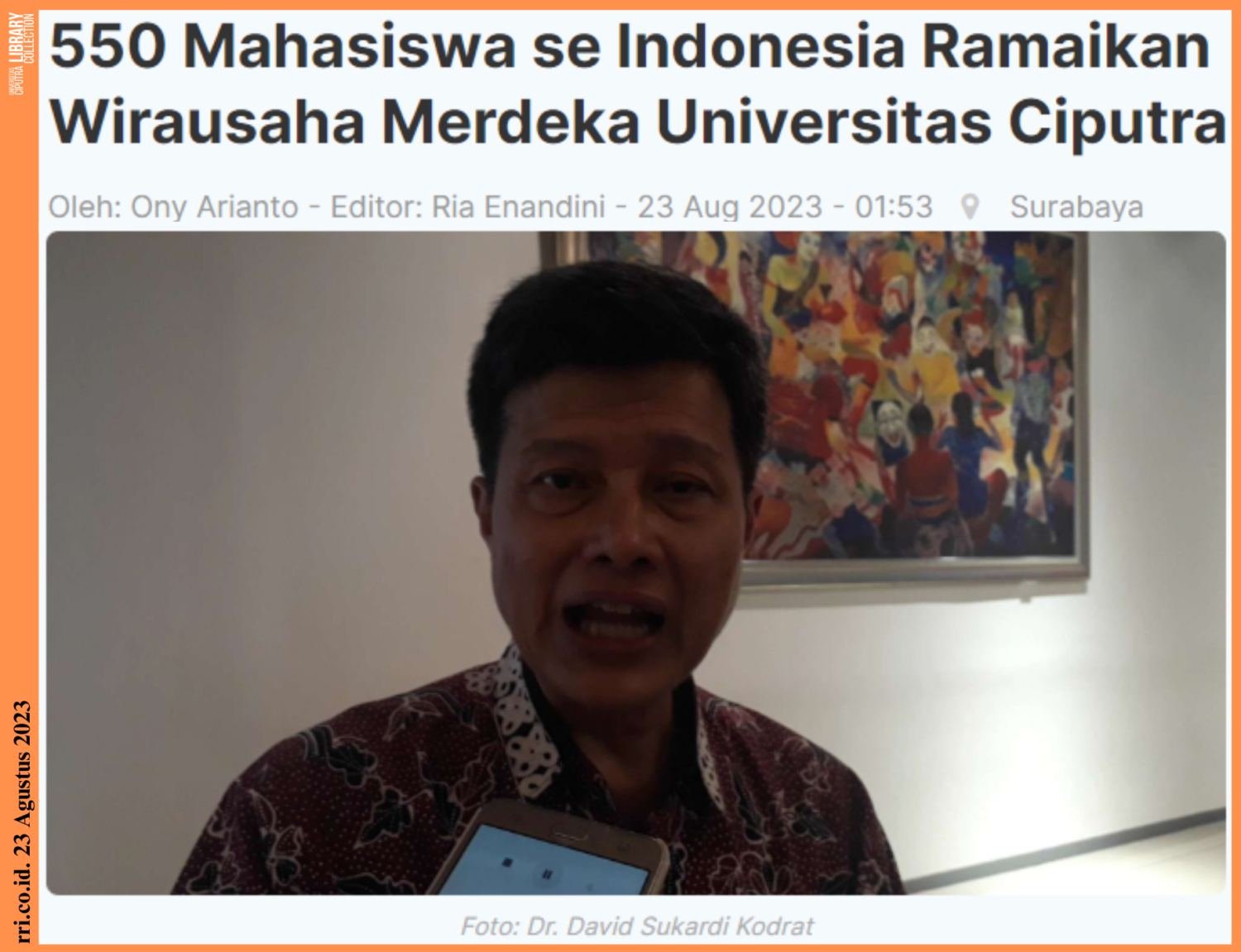 550 Mahasiswa se Indonesia Ramaikan Wirausaha Merdeka Universitas ...