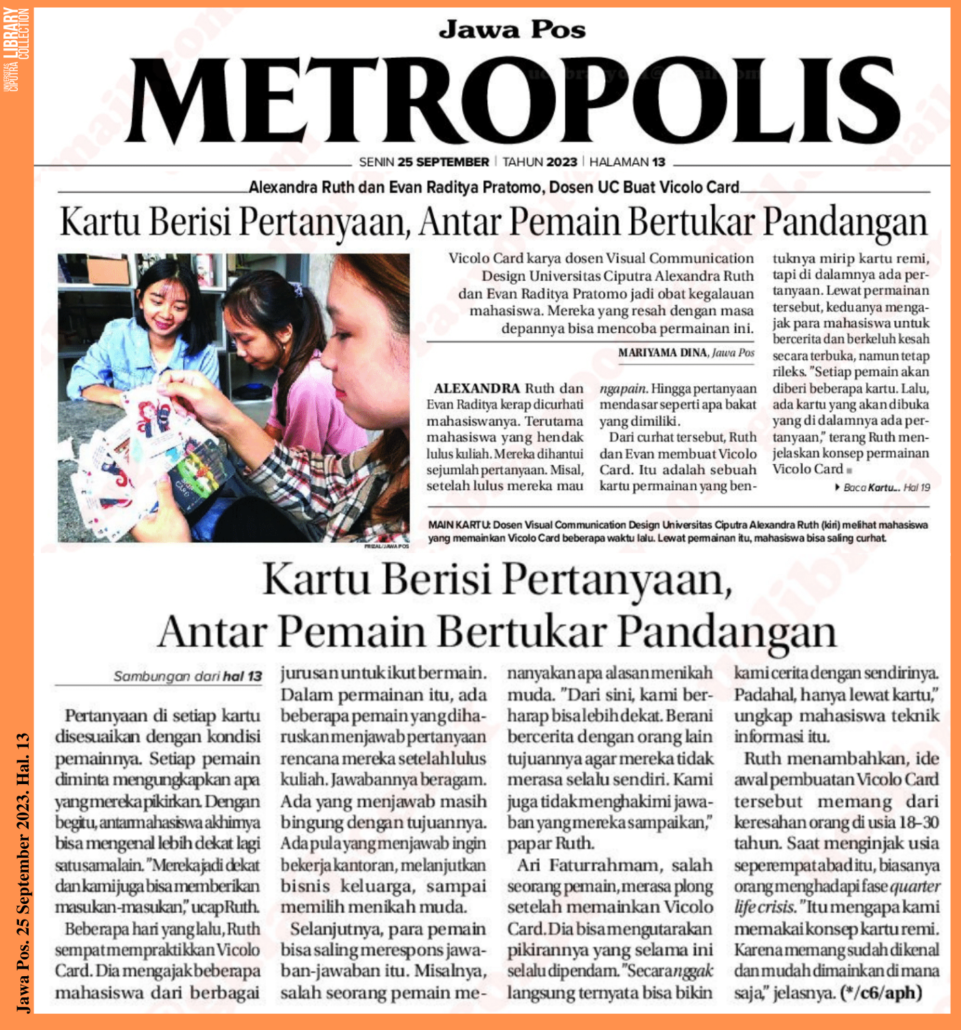 Alexandra Ruth dan Evan Raditya Pratomo, Dosen UC Buat Vicolo Card ...