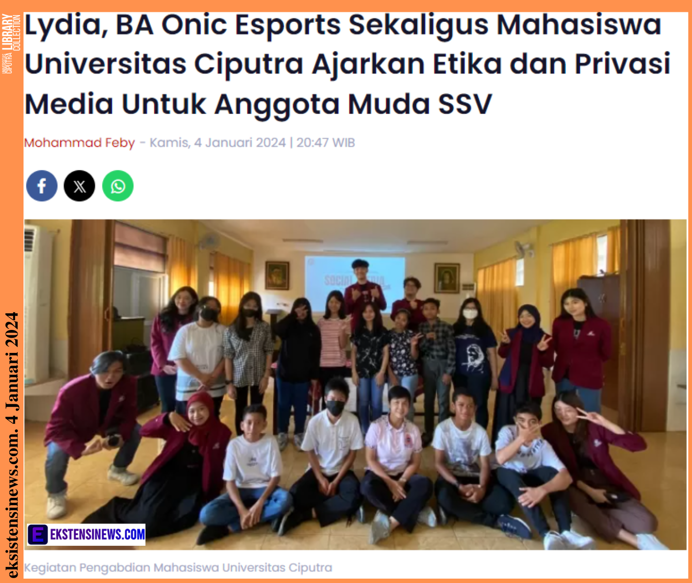 Lydia, BA Onic Esports Sekaligus Mahasiswa Universitas Ciputra Ajarkan ...