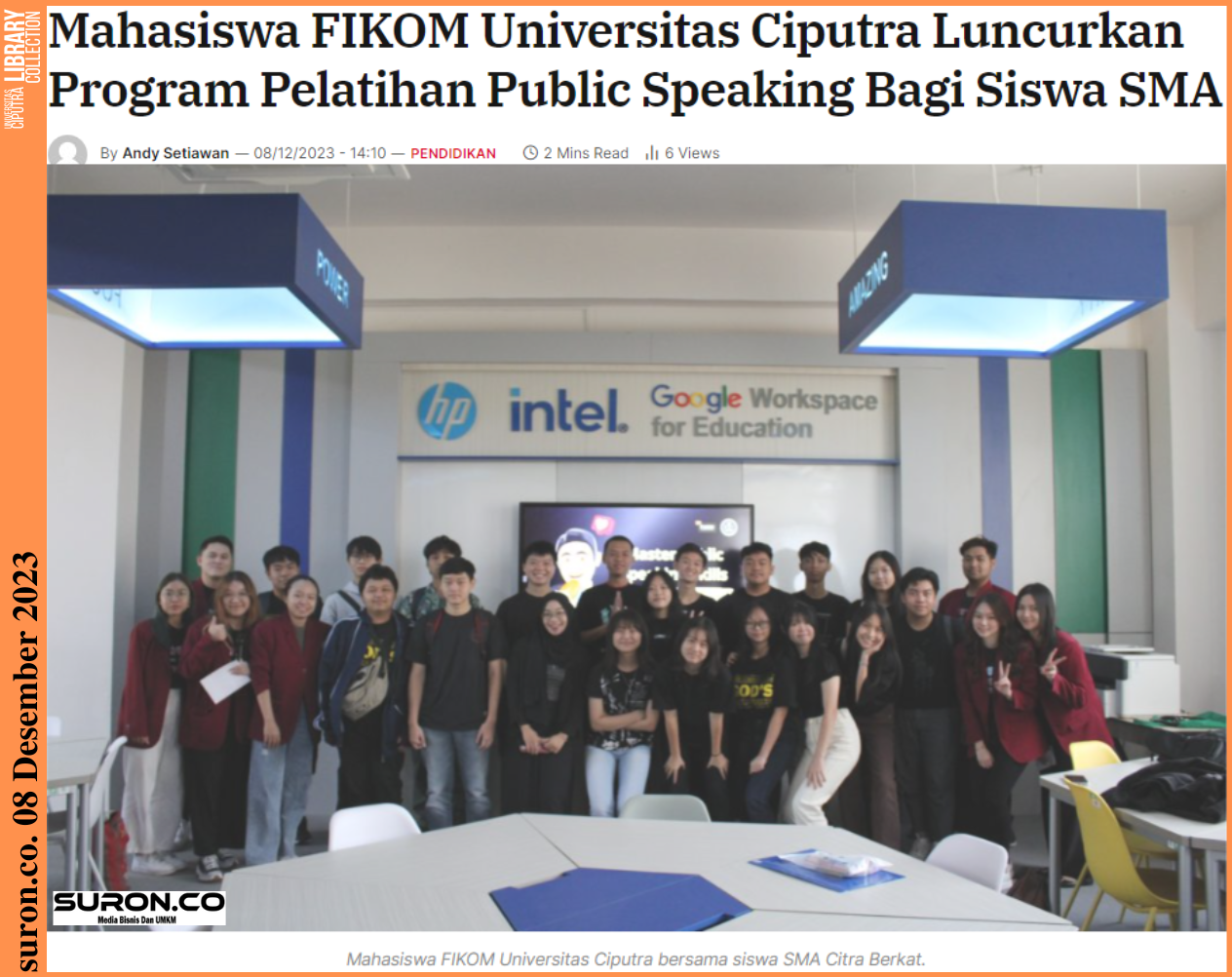 Mahasiswa FIKOM Universitas Ciputra Luncurkan Program Pelatihan Public ... Mahasiswa FIKOM Universitas Ciputra Luncurkan Program Pelatihan Public ...