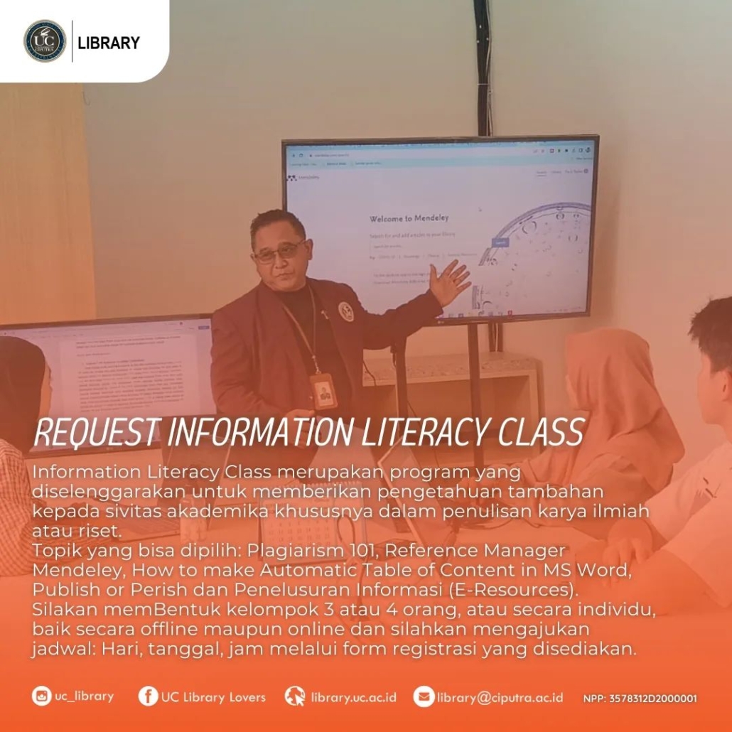 Information Literacy Class: Summary of Activities During October 2023 - Library