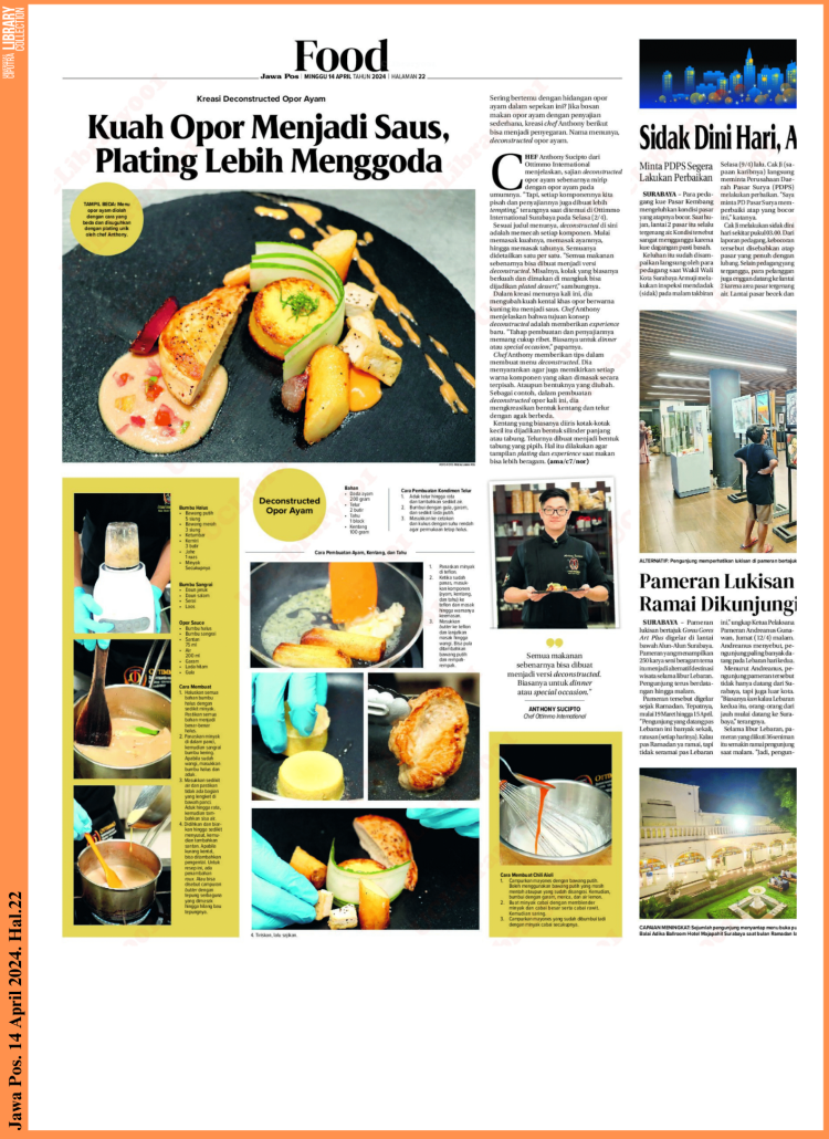 Kreasi Deconstructed Opor Ayam. Kuah Opor Menjadi Saus, Plating Lebih ...