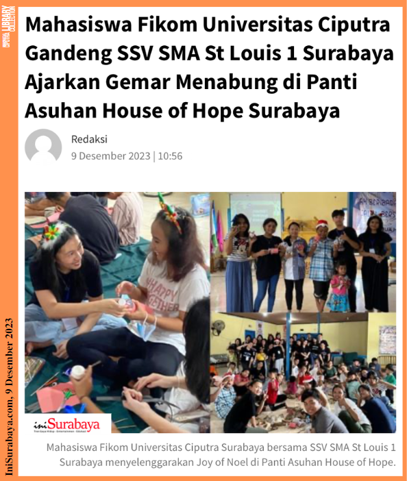 Mahasiswa Fikom Universitas Ciputra Gandeng SSV SMA St Louis 1 Surabaya ... Mahasiswa Fikom Universitas Ciputra Gandeng SSV SMA St Louis 1 Surabaya ...