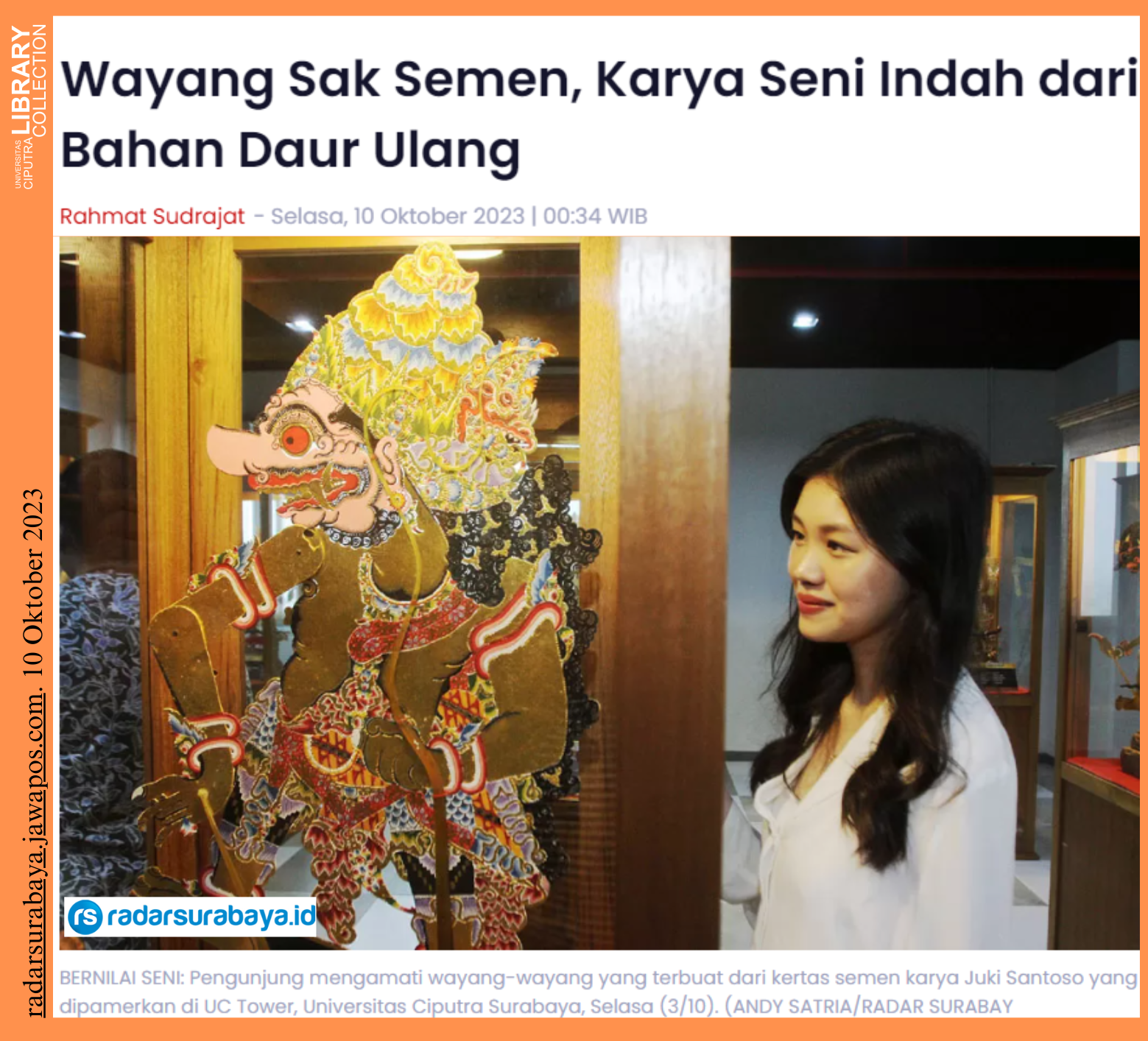 Wayang Sak Semen, Karya Seni Indah dari Bahan Daur Ulang. radarsurabaya ...