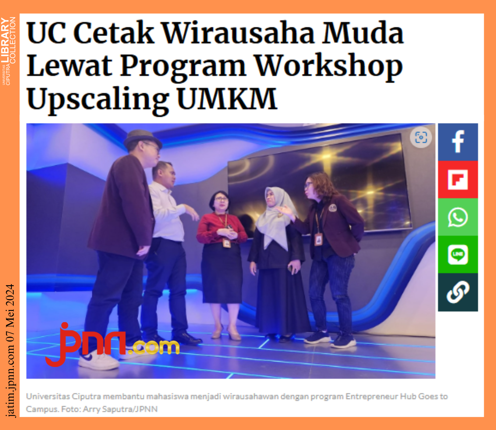 UC Cetak Wirausaha Muda Lewat Program Workshop Upscalling UMKM. jatim.jpnn.com. 7 Mei 2024 - Library