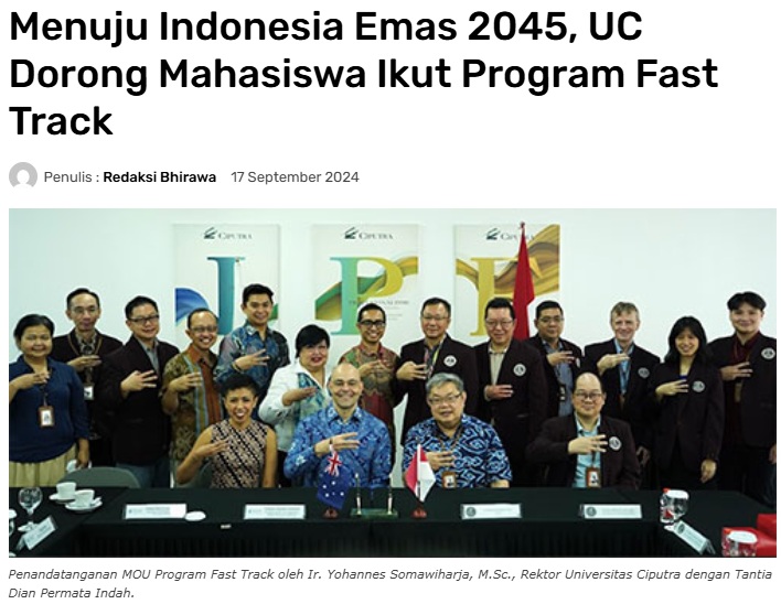 Menuju Indonesia Emas 2045, UC Dorong Mahasiswa Ikut Program Fast Track ...