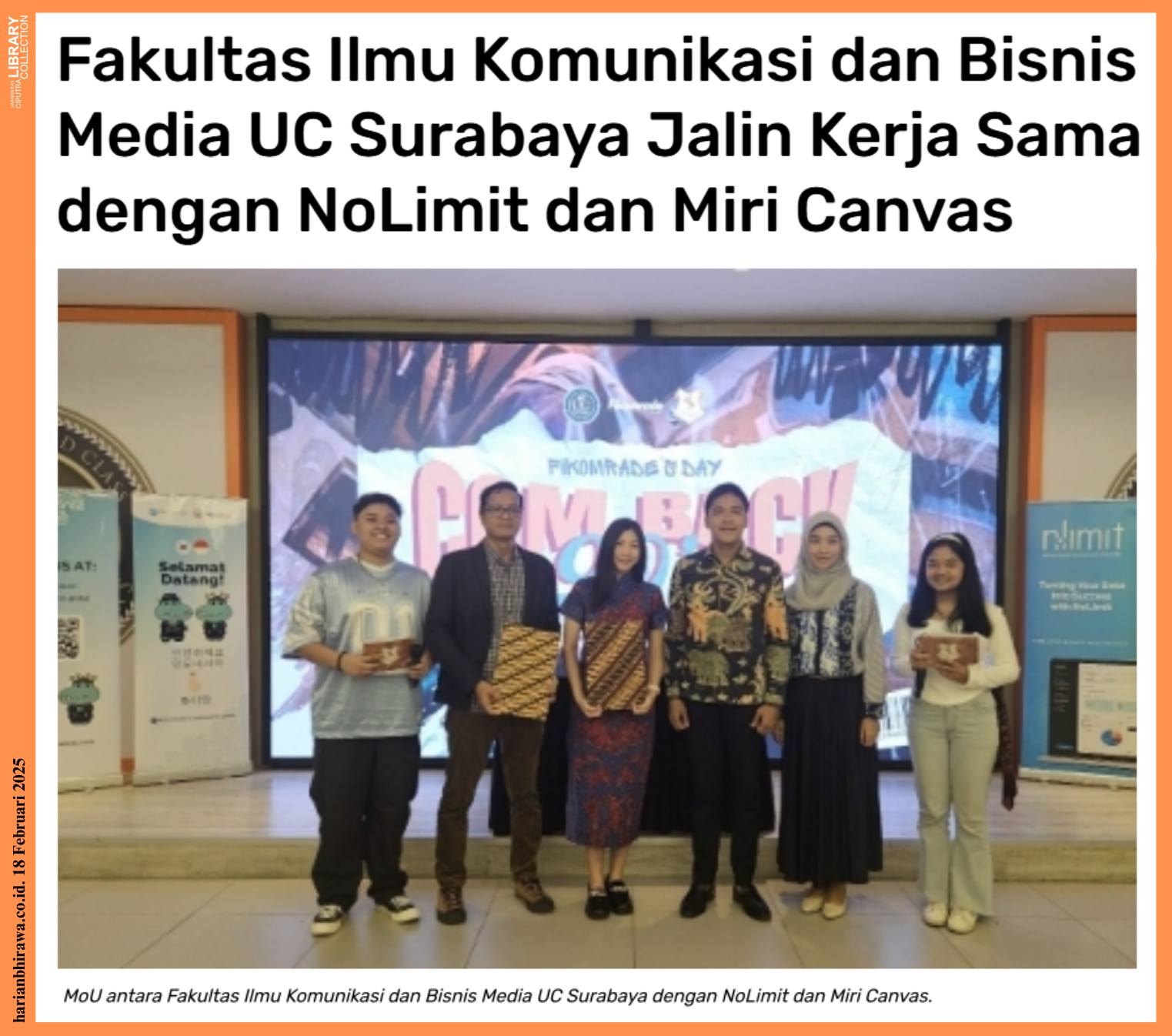 Fakultas Ilmu Komunikasi dan Bisnis Media UC Surabaya Jalin Kerja Sama ...