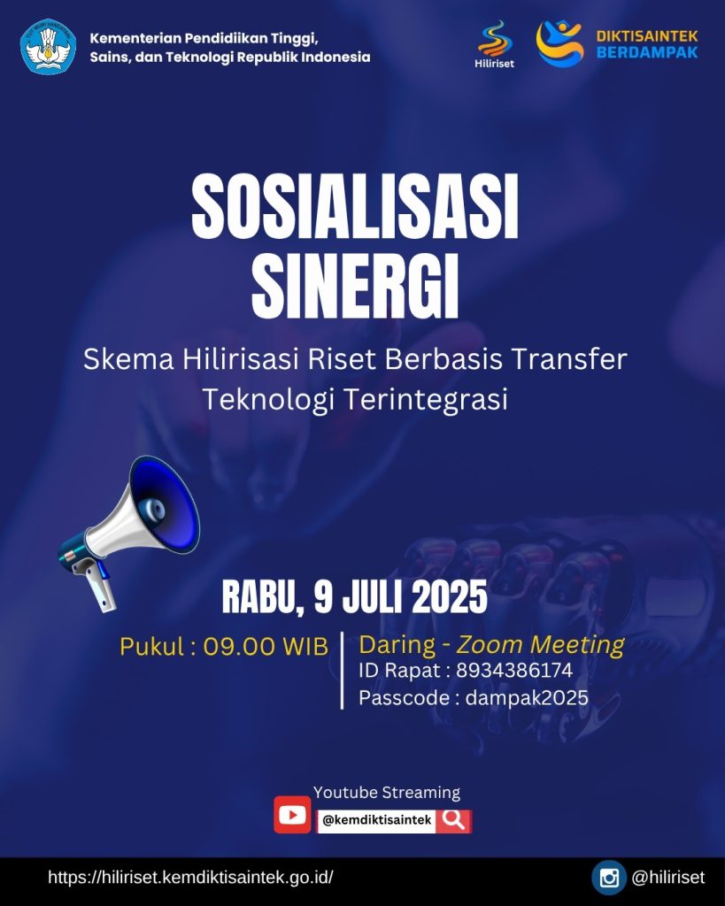 Call for Proposal Program Hilirisasi Riset Prioritas – SINERGI - Lembaga Penelitian dan ...